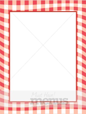 Red Gingham Border | Menu Borders