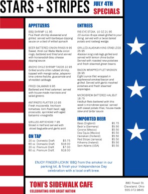 Stars and Stripes 4th of July Menu | 4th of July Menus