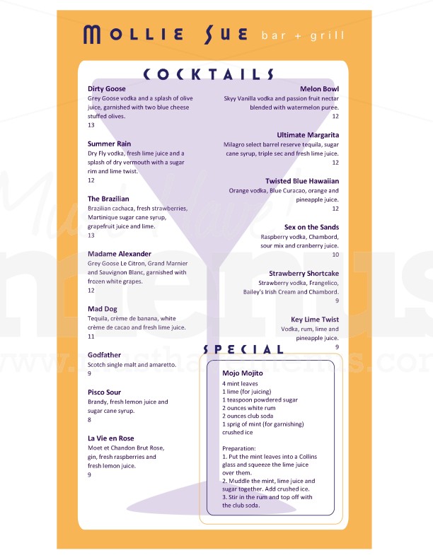 Retro Cocktail Menu Long | Page 1