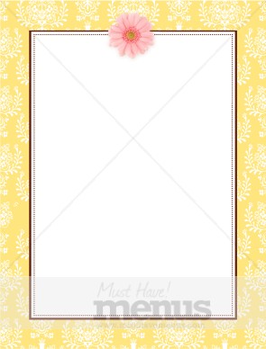 Yellow Floral Menu Background | Menu Backgrounds