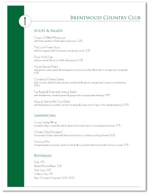 Golf Club Menu Template | Country Club Menu