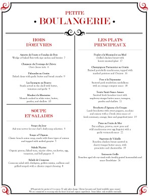 French Crepe Menu | French Menus