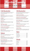 Deli Menu Template, Delicatessen Menu - MustHaveMenus