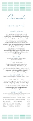 Spa Cuisine Menu | Spa Menus