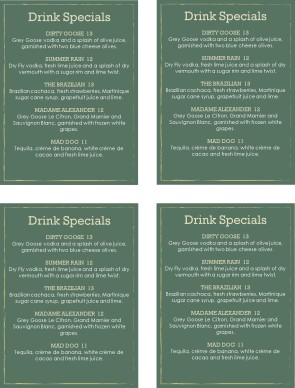 Chalkboard Mini Bar Menu | Template Archive