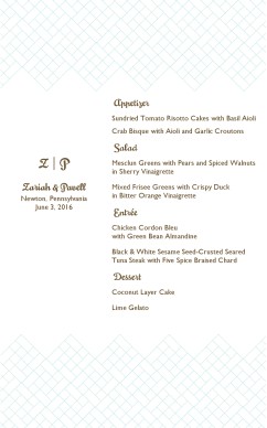 Wedding Lunch Menu | Wedding Archive