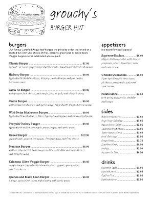 Burger Stand Menu | Burger Menus