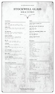 Customize Whiskey Bar Menu