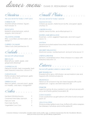 British Menu Template | British Menus