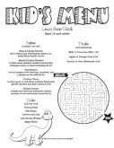 Kids Restaurant Menu