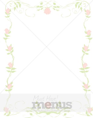 Faded Roses Menu Frame | Border Archive