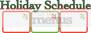 Holiday Schedule with Calendar Boxes | Holiday Clipart Archive