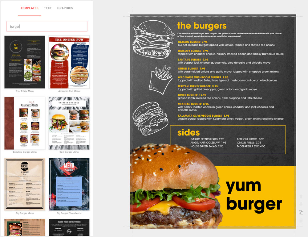 Burger Menu Maker Fast And Easy Customization Musthavemenus