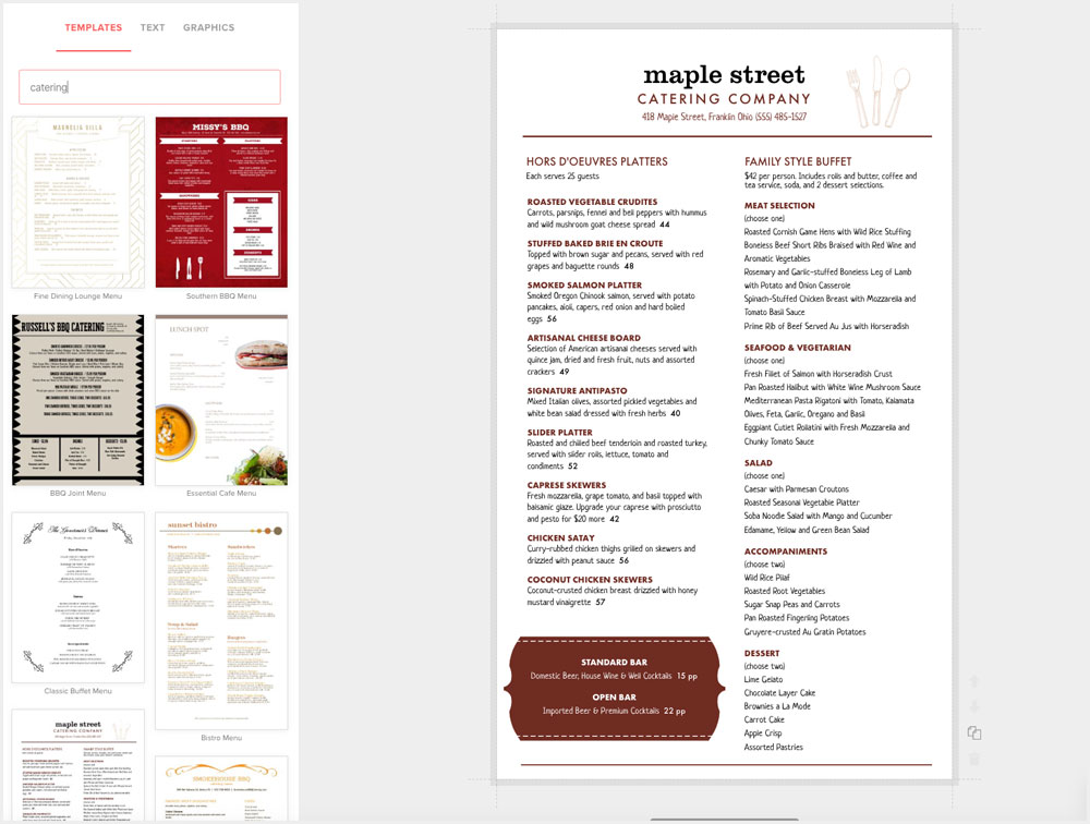Catering Menu Creator Fast Easy Menus MustHaveMenus
