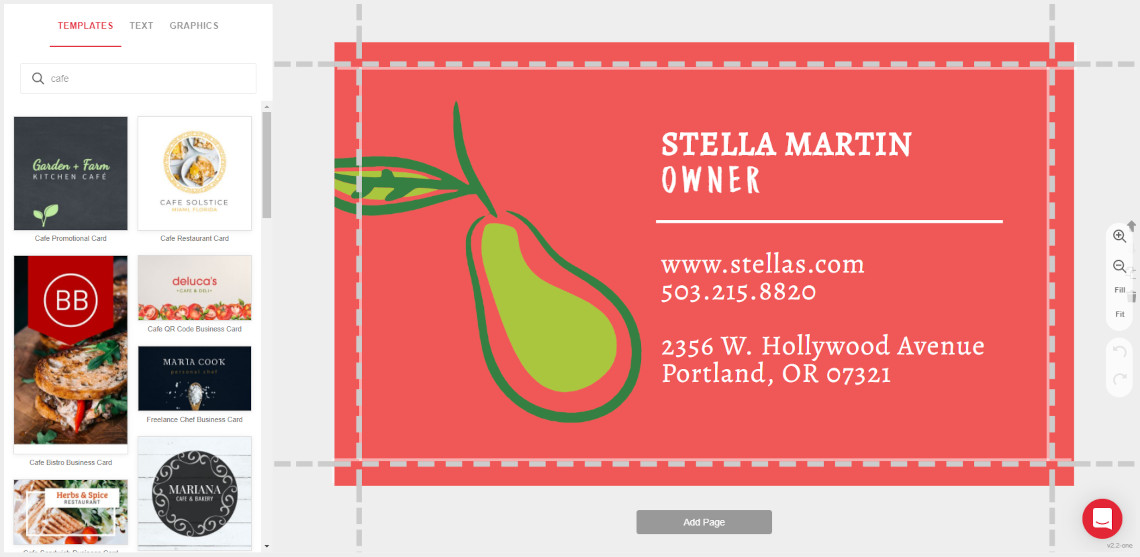 Create Customizable Cafe Business Cards - MustHaveMenus