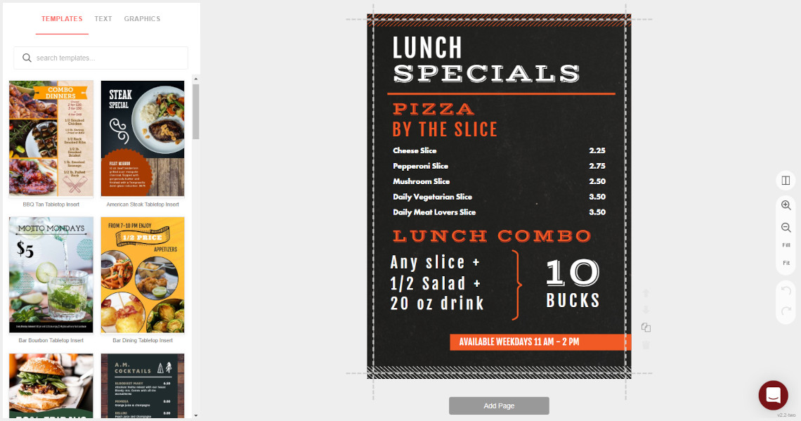 Create tabletop inserts to boost food sales - MustHaveMenus