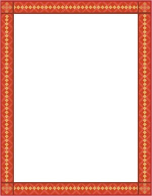 Red Geometric Border with Accents