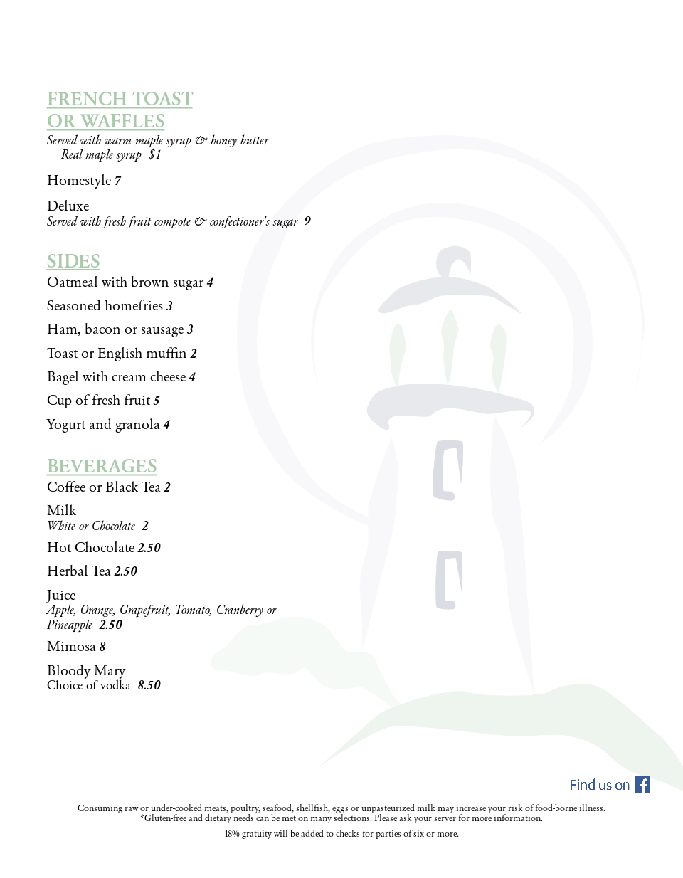 Lighthouse Inn And Restaurant Maine Menu | Shelly Lighting