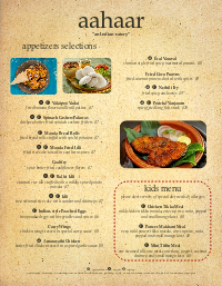 Aahaar Lunch Menu